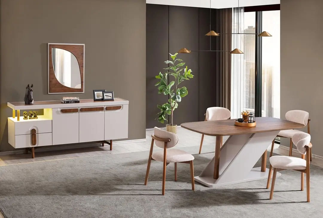 Olivya Yemek Odası Takımı Ceviz - Eymense | Mobilya