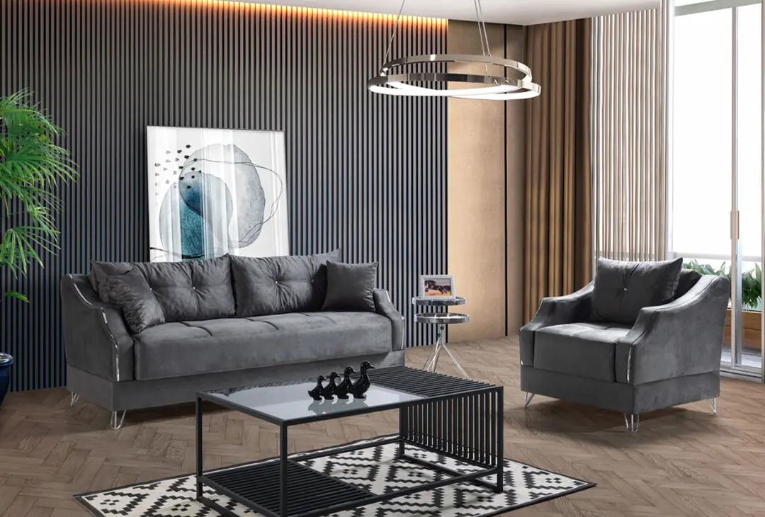 Almoda Çekyatlı Koltuk Takımı 3 1 - Eymense | Mobilya