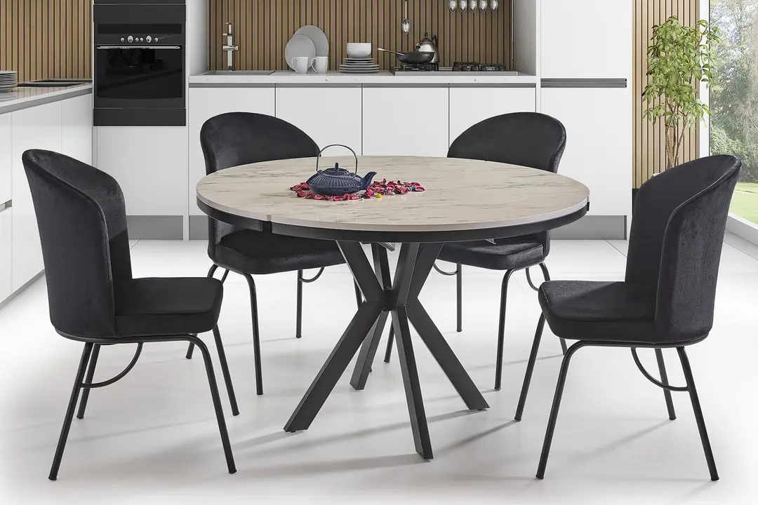 Olivia 4 Sandalyeli Açılır Mutfak Masa Takımı - Eymense | Mobilya