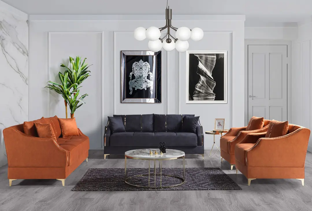 Almoda Çekyatlı Koltuk Takımı 3 3 1 1 - Eymense | Mobilya