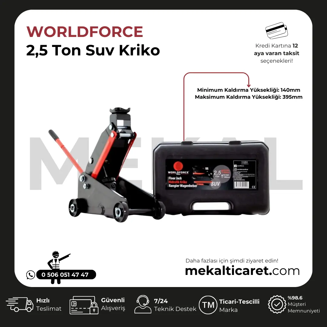 WORLDFORCE 2,5 Ton Suv Kriko