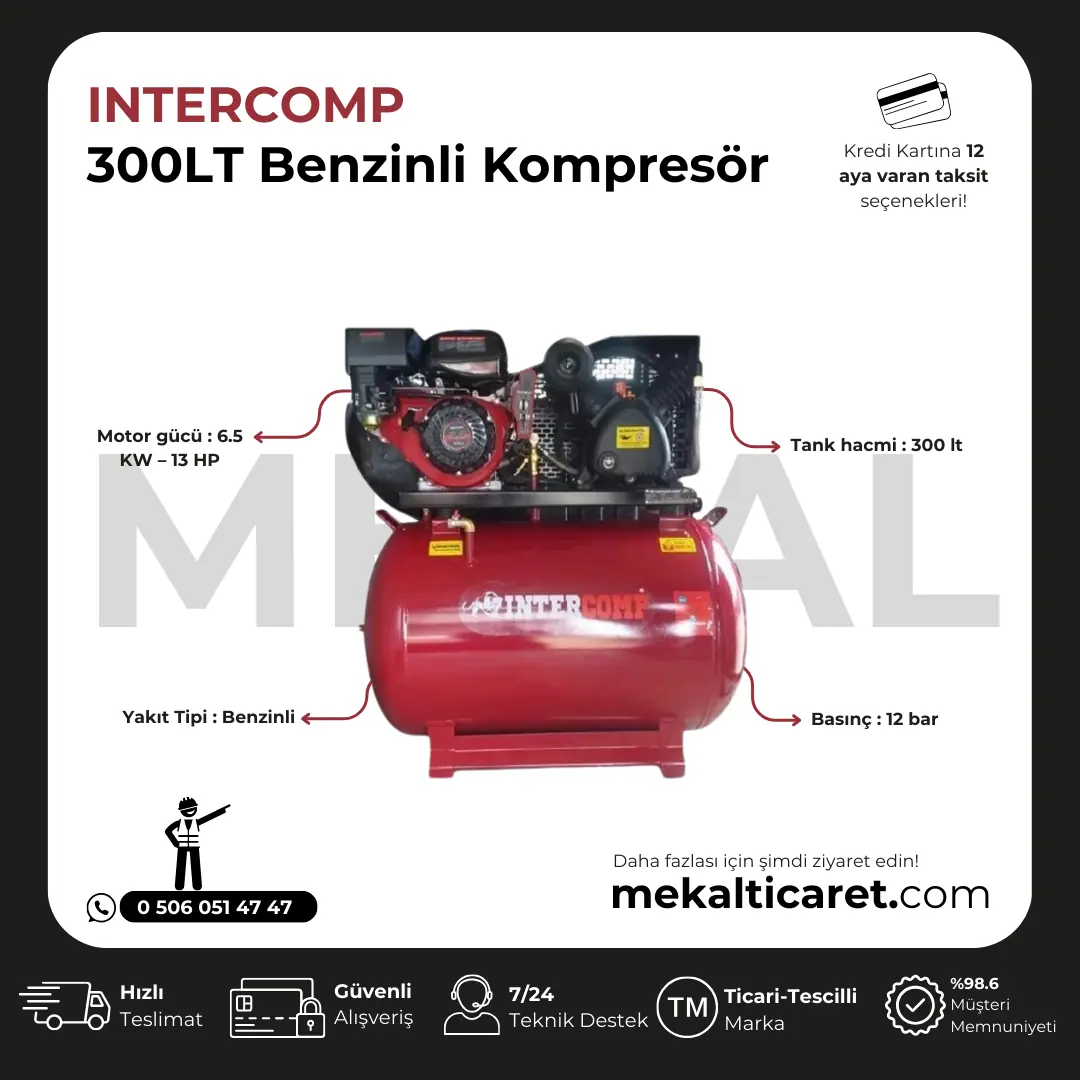 INTERCOMP 300LT Benzinli Kompresör