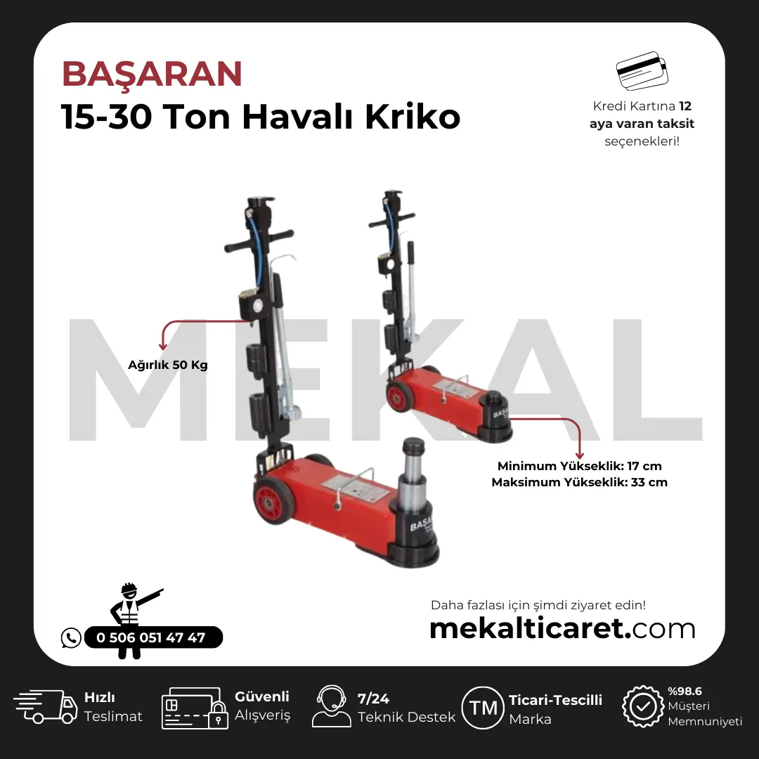 BAŞARAN 15-30 Ton Havalı Kriko