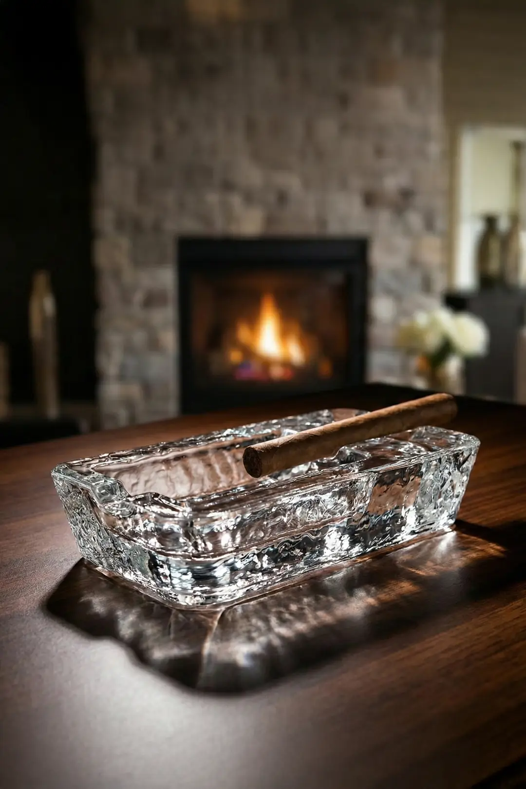 Mia Puro Kristal Cam Küllük 18X9X4 cm Şeffaf Hand Made