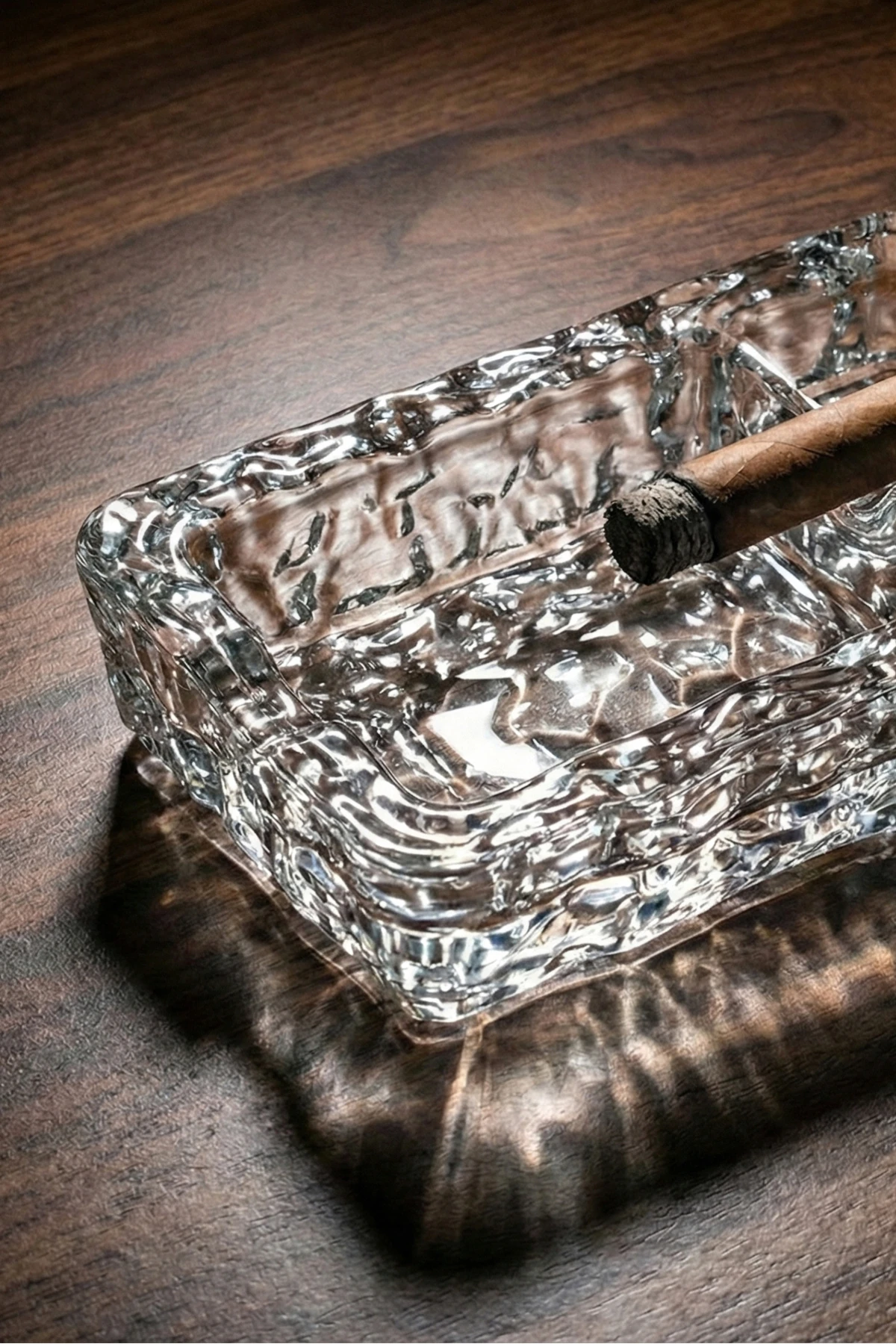 Mia Puro Kristal Cam Küllük 18X9X4 cm Şeffaf Hand Made