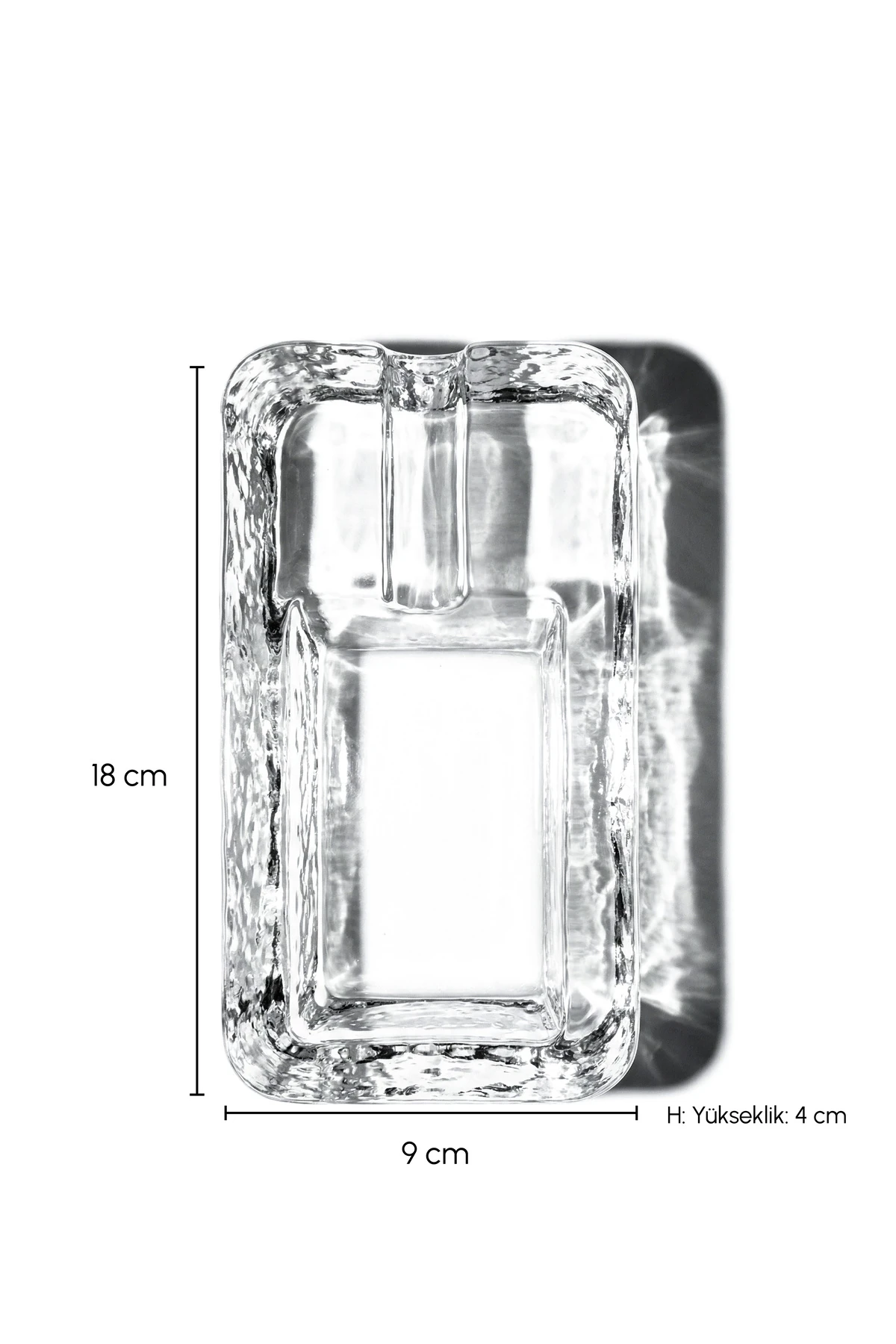 Mia Puro Kristal Cam Küllük 18X9X4 cm Şeffaf Hand Made