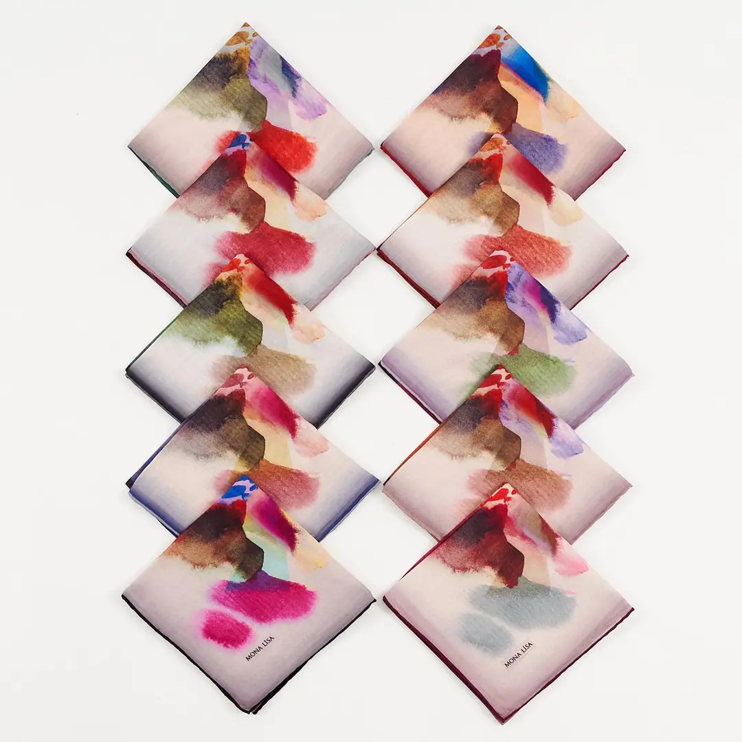 Monalisa El Dikişli Digital Soft Pamuk Dg-100 2838 Mix Paket Eşarp