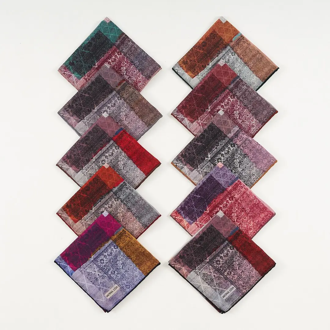 Monalisa El Dikişli Digital Soft Pamuk Dg-100 4673 Mix Paket Eşarp