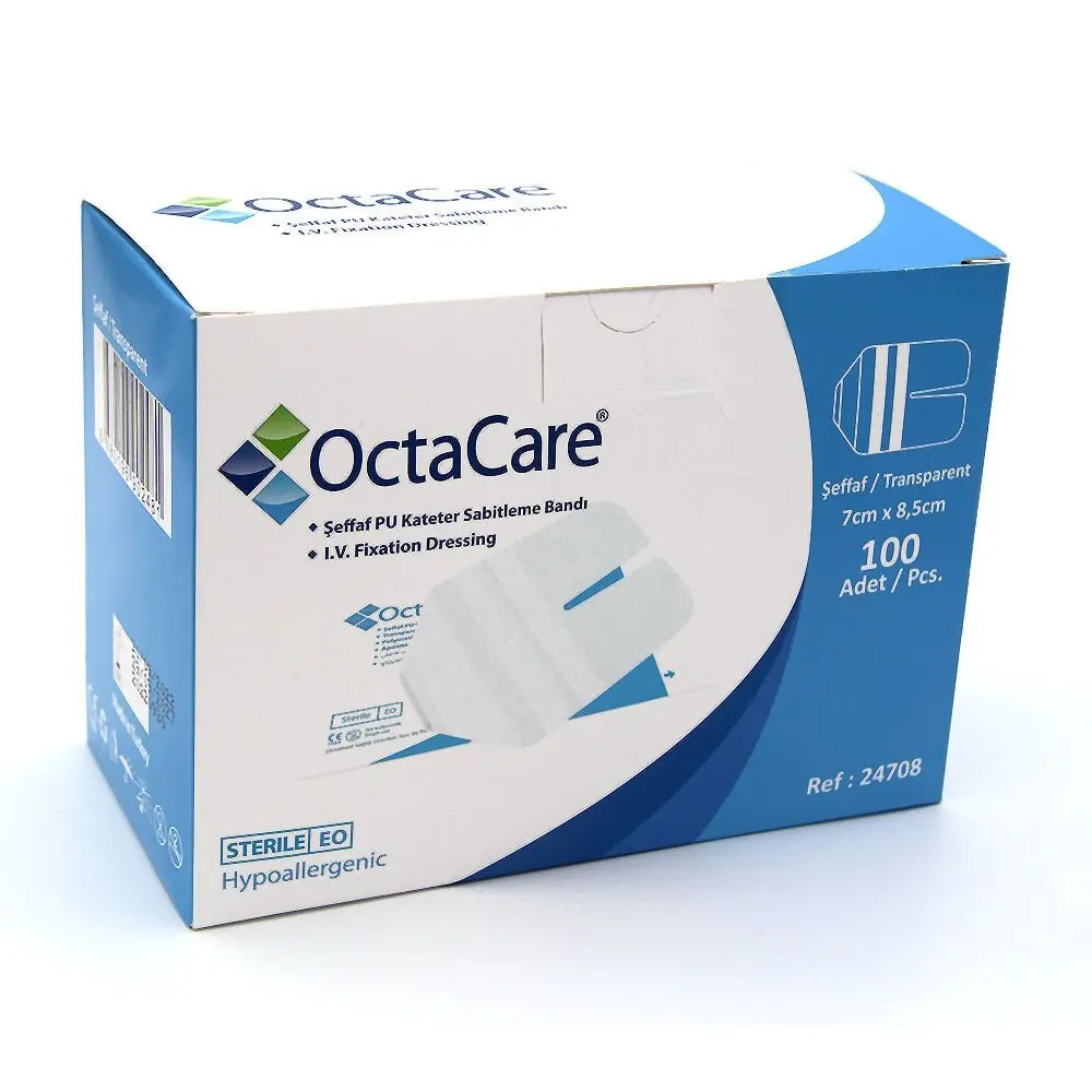 OctaCare Şeffaf PU Kateter Sab. Bandı 7cmx8,5cm 100 Adet | Medikaliste