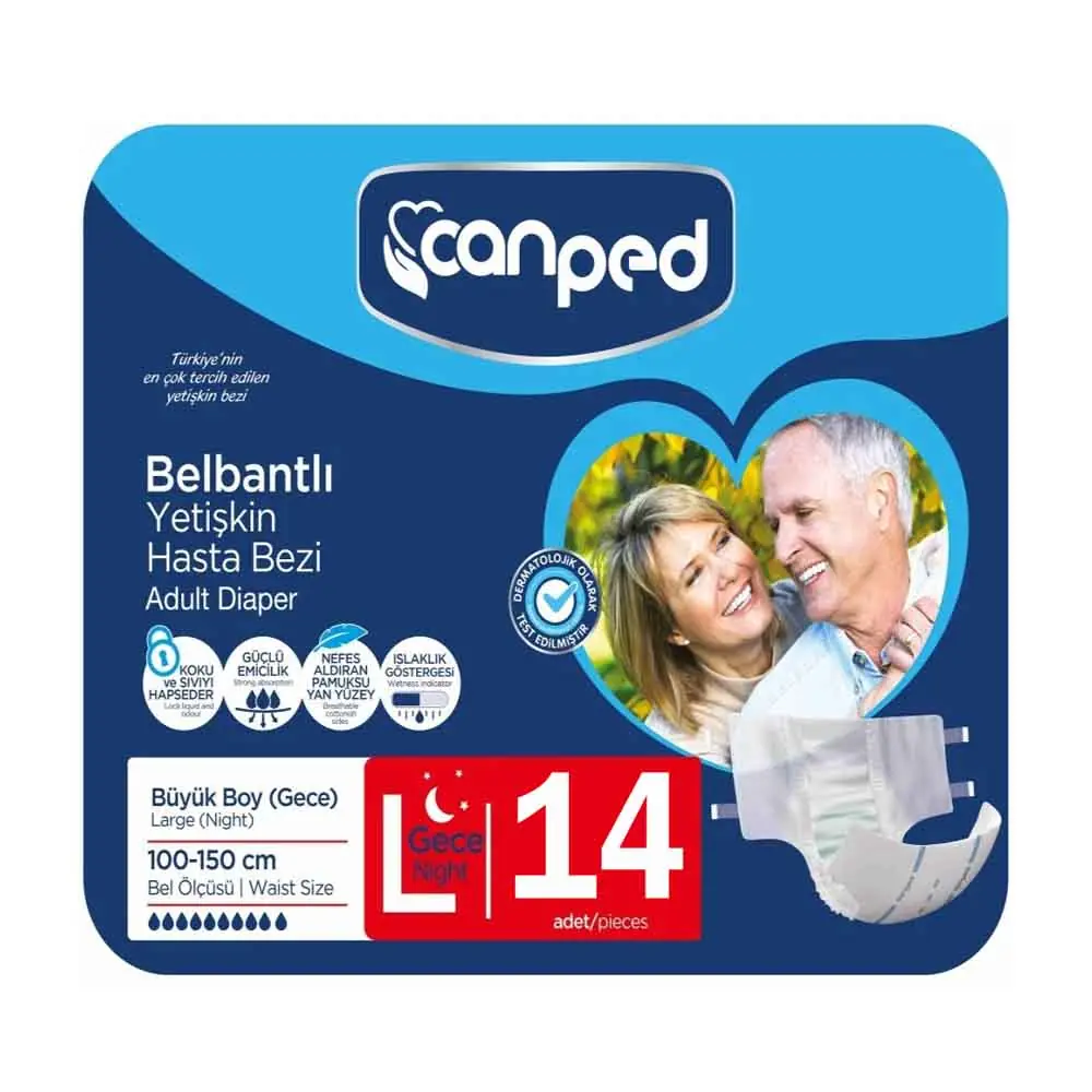 Canped Belbantlı Hasta Bezi L (Gece) 14 lü | Medikaliste