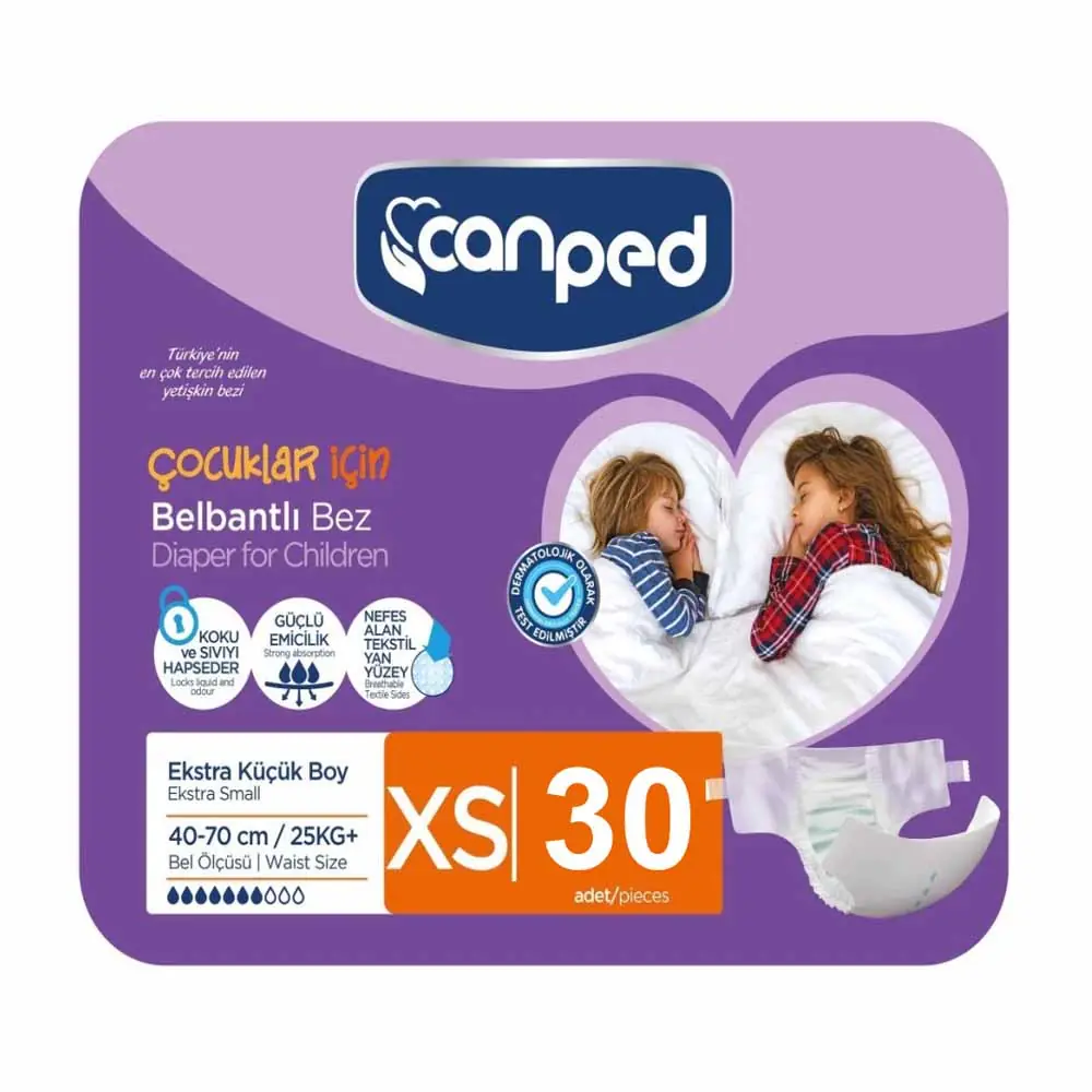 Canped Belbantlı Hasta Bezi XS 30'lu Paket | Medikaliste