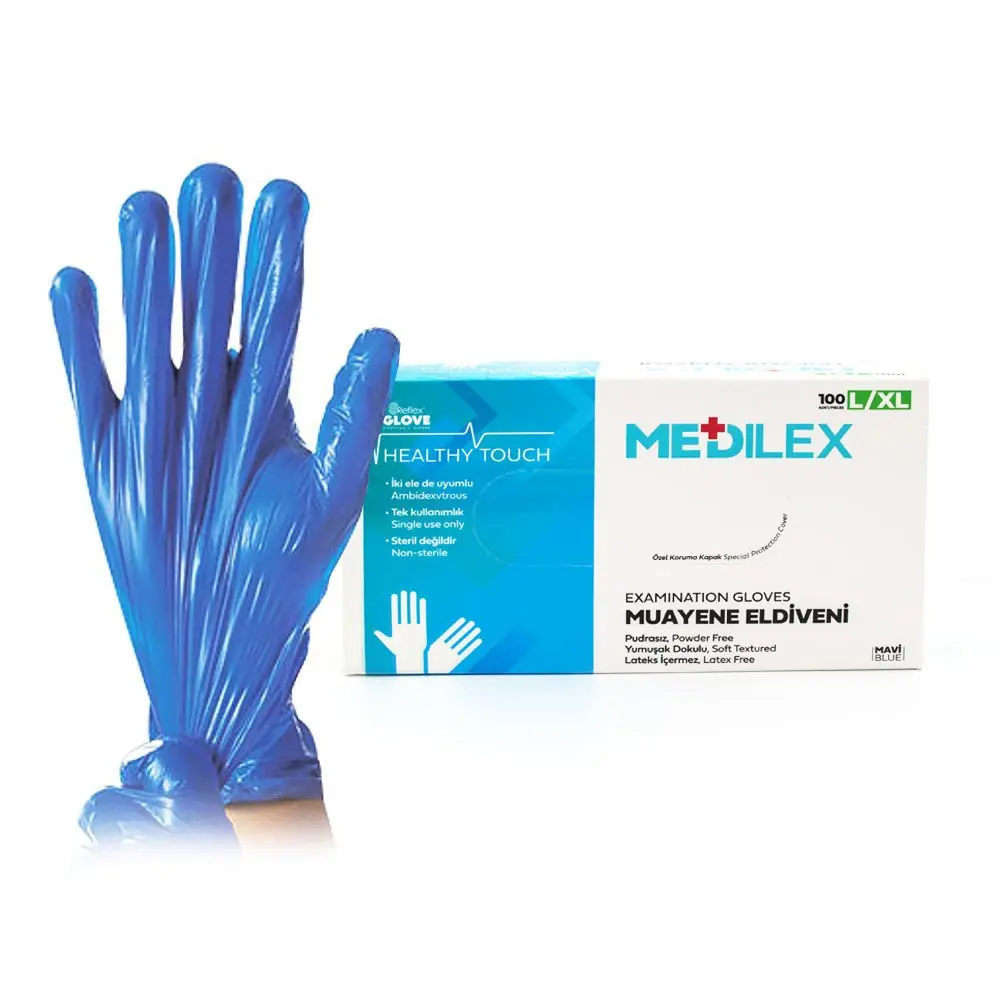 Medilex Hibrit Pudrasız Muayene Eldiveni 100'lü | Medikaliste