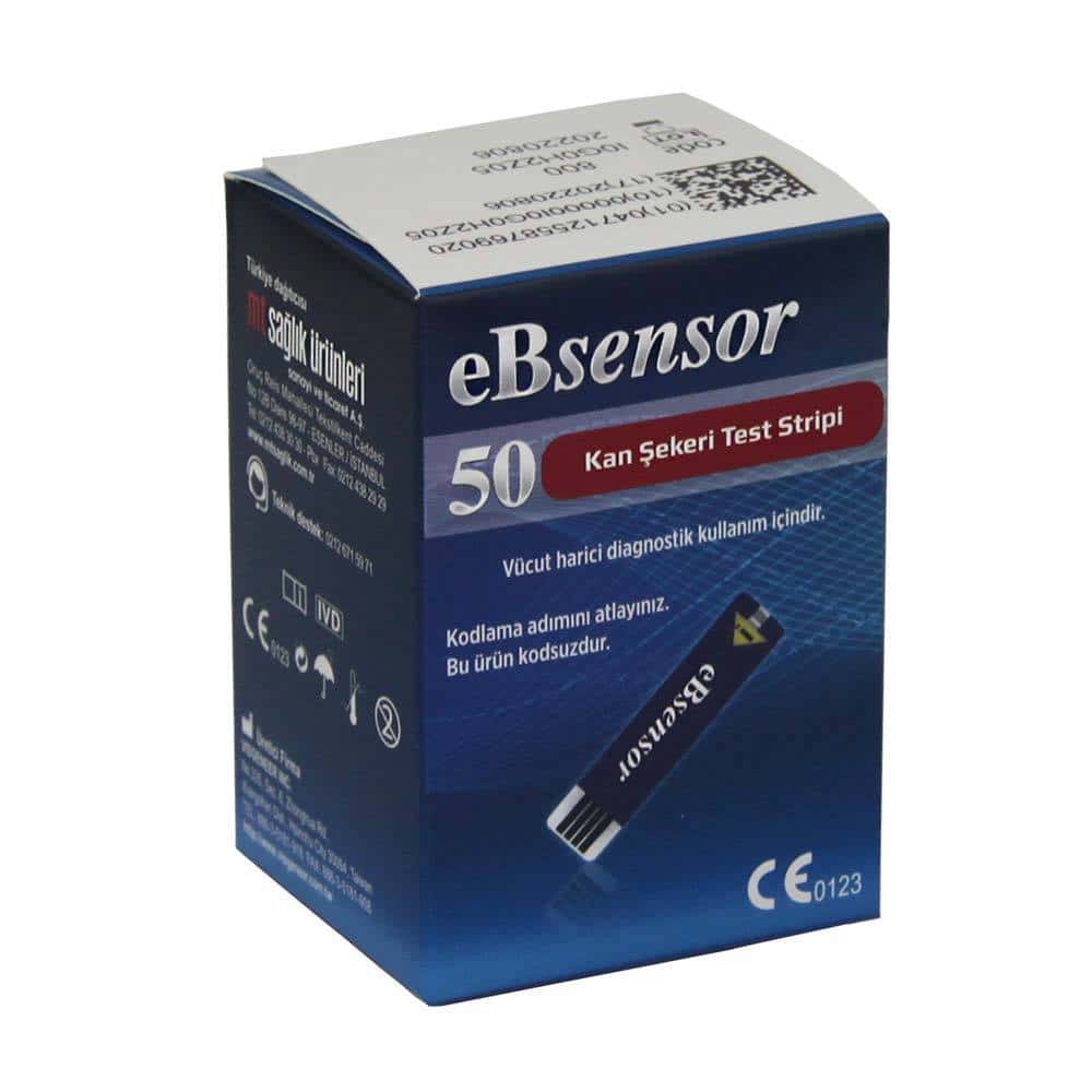 EBSensor Şeker Ölçüm Stribi 50 Adet | Medikaliste