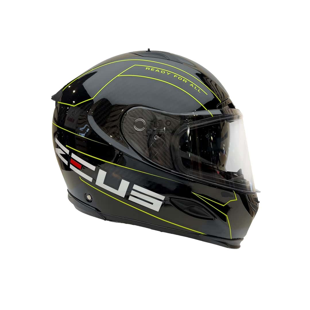 Zeus ZS-1800B Gloss Carbon AM8 Fluo Yellow Kapalı Kask
