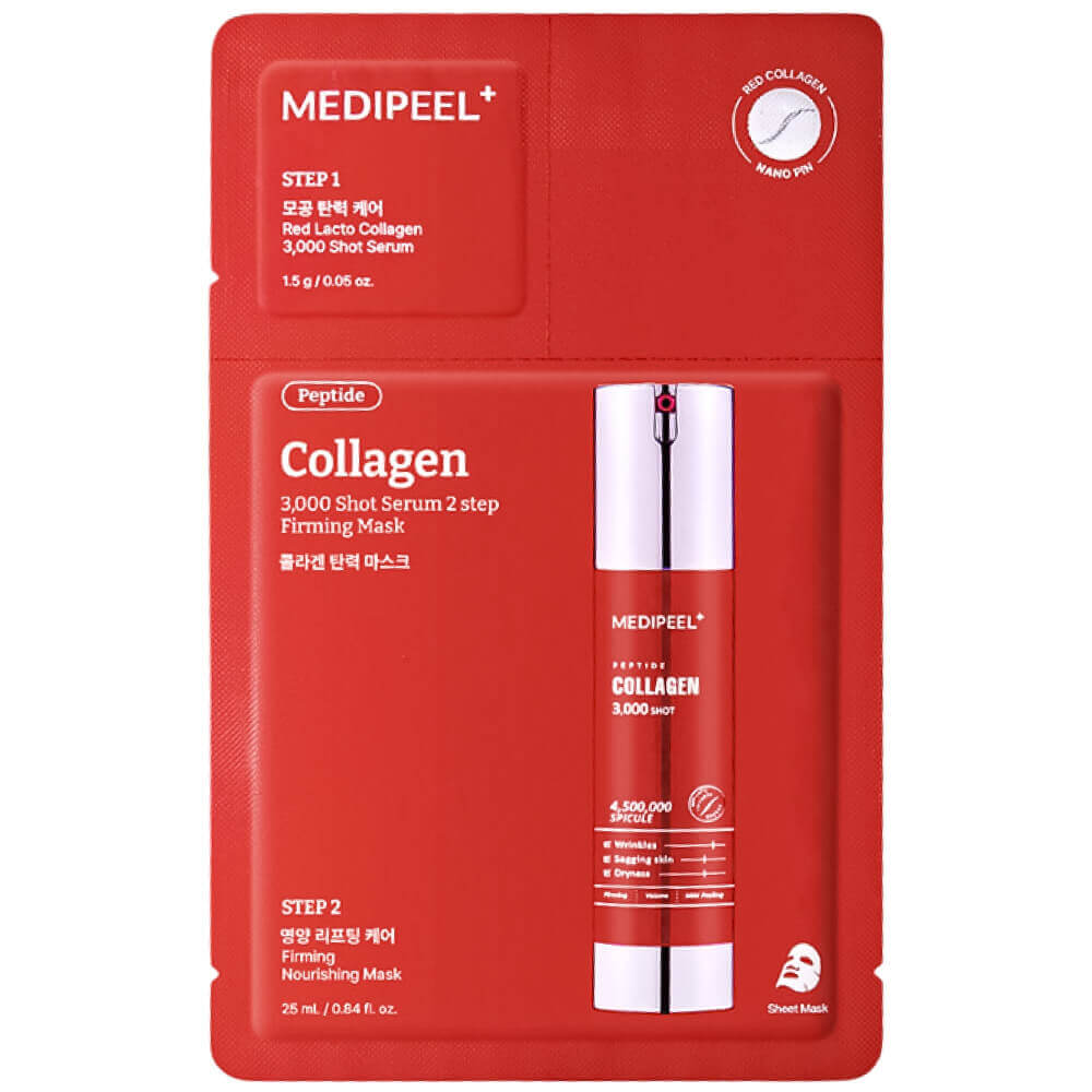 MEDIPEEL Red Lacto Collagen 3000 Shot Serum 2 Step Mask 1,5 g + 25 ml ...