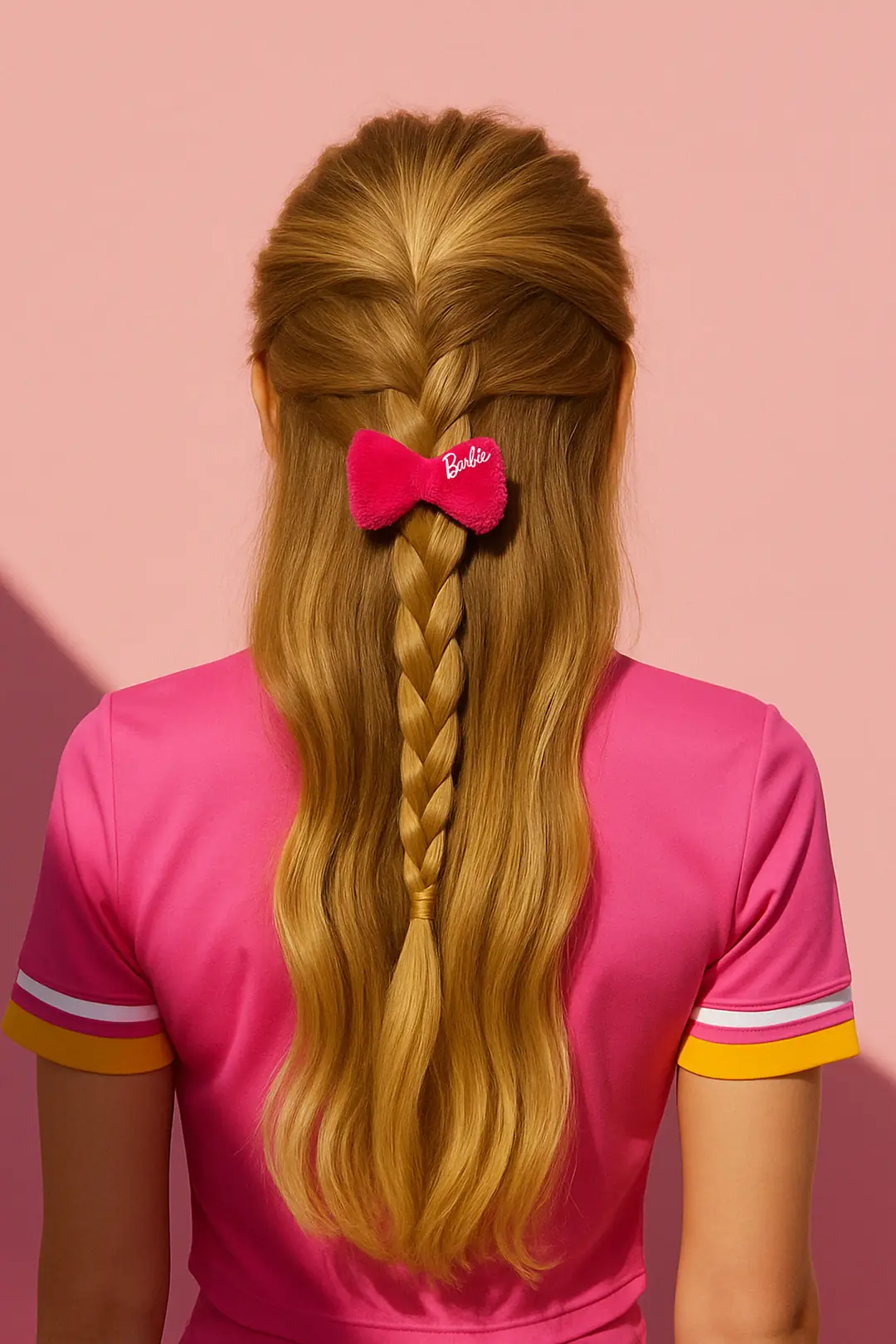 Barbie Lisanslı Peluş Pembe Fiyonklu Saç Tokası | Miniso