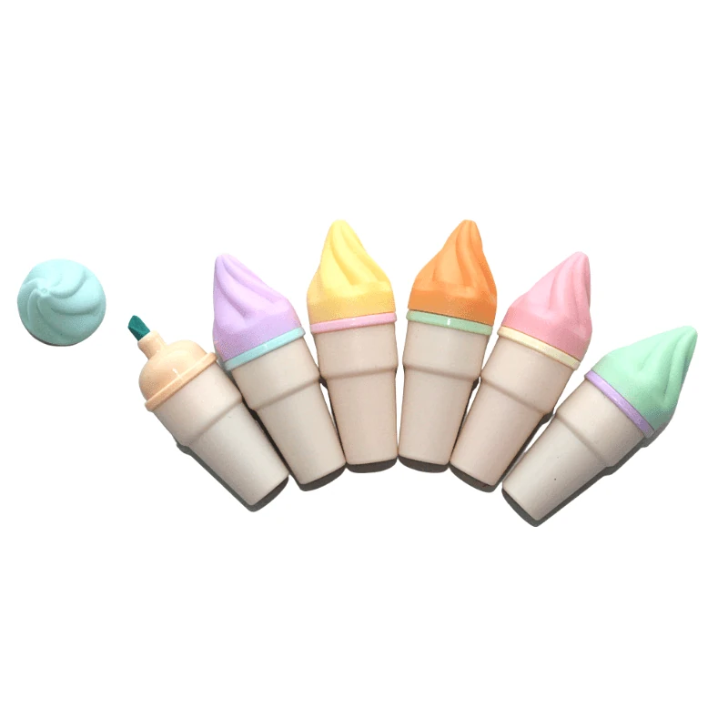 Mini Külah Dondurma 6'lı Fosforlu Kalem | Miniso