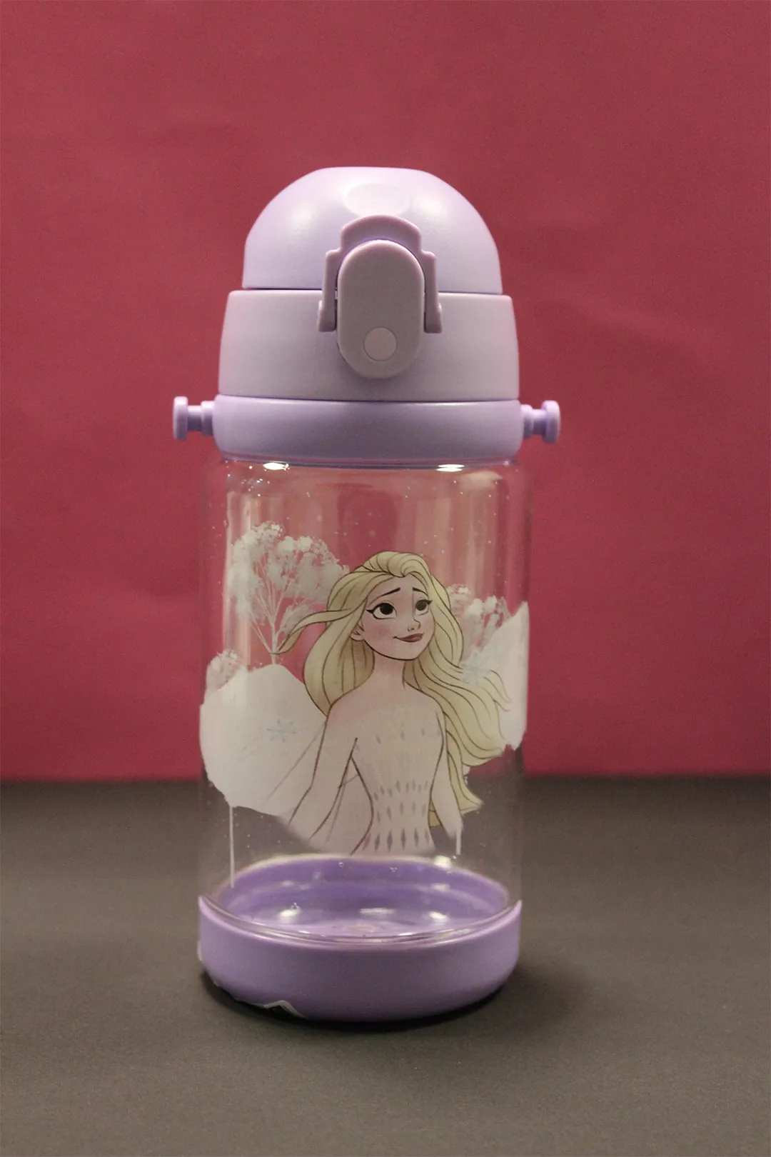 Disney Frozen Lisanslı Omuz Askılı Plastik Şişe (520ml)- Mor