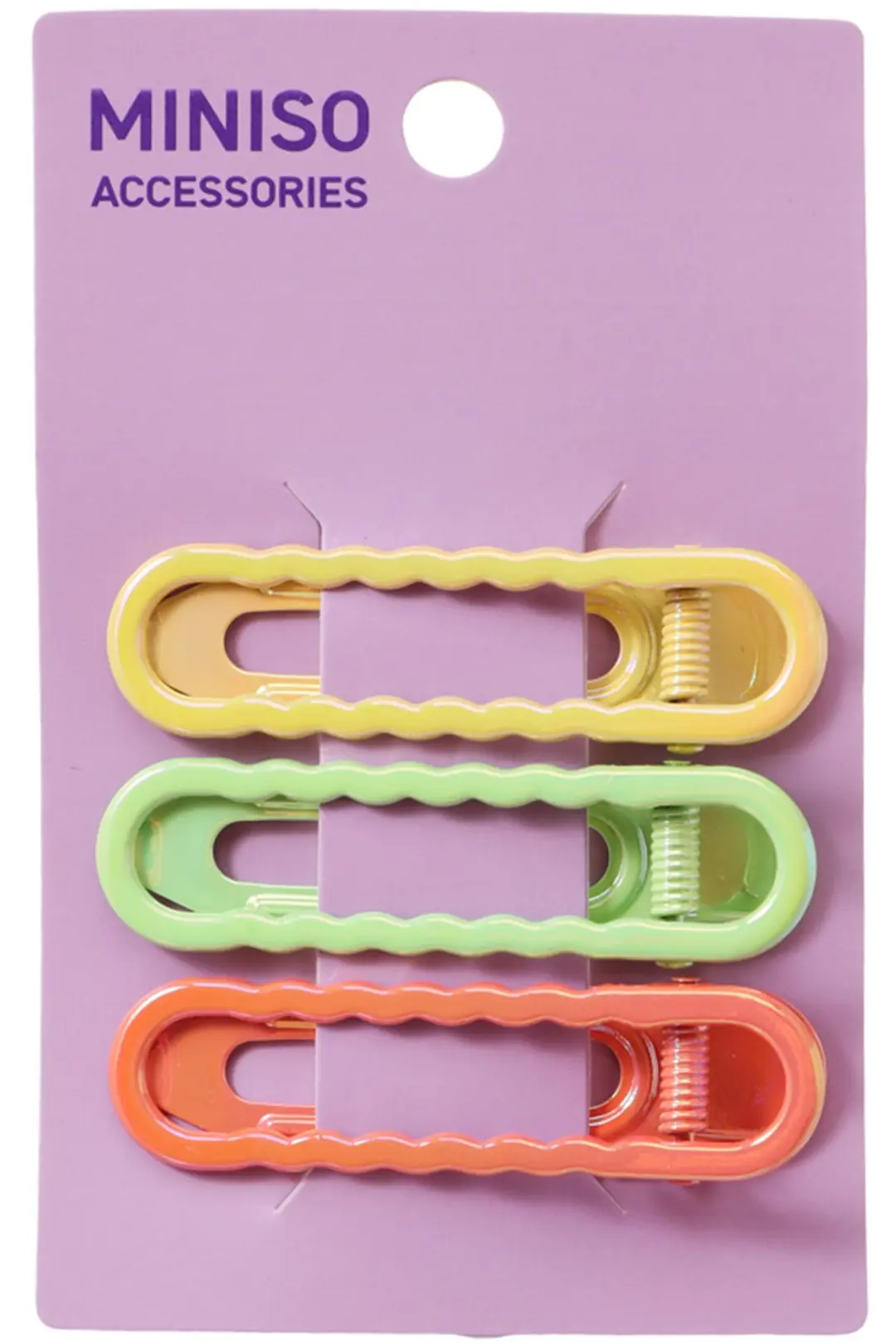 3'lü Renkli Oval Pens Toka Seti | Miniso