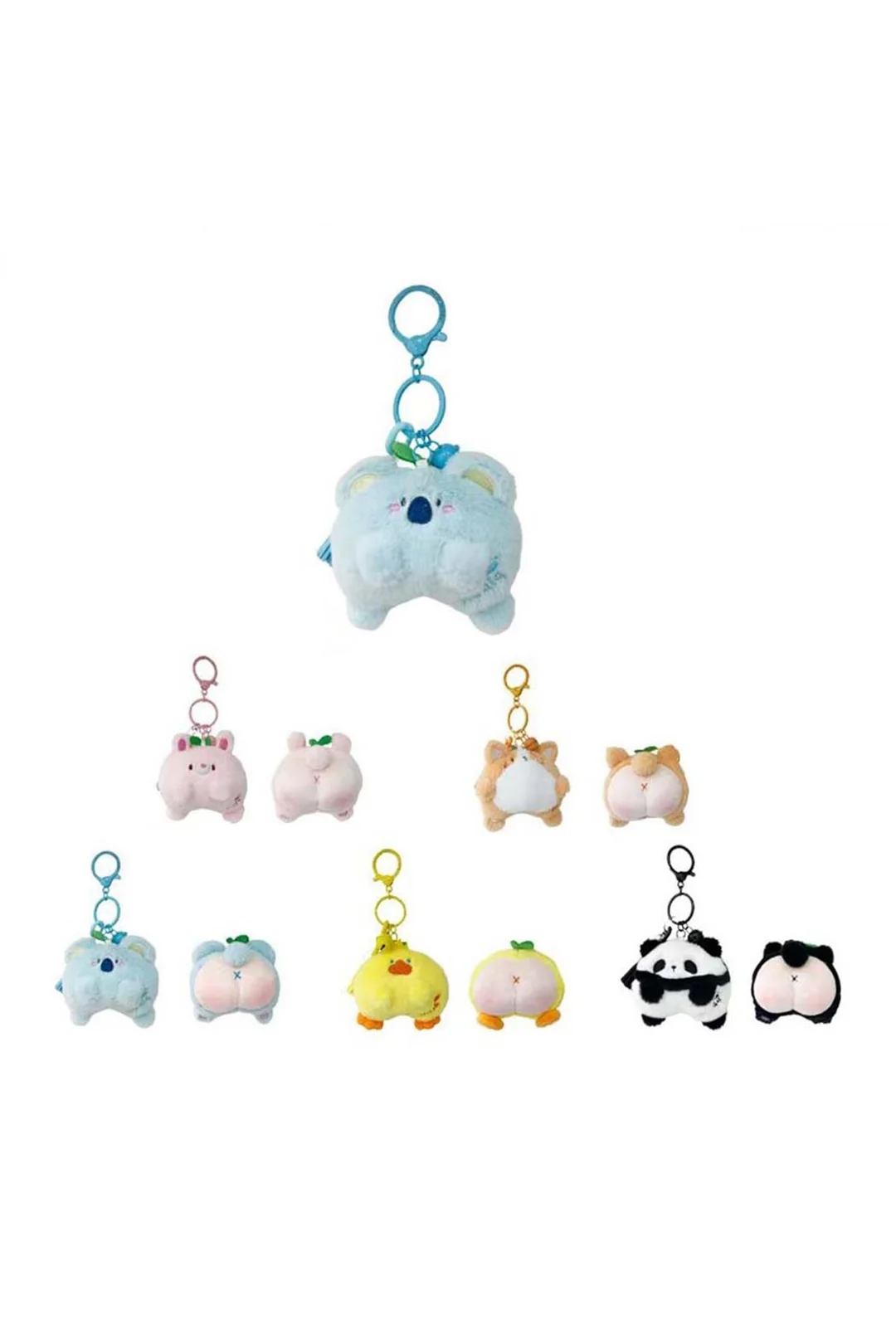 Sevimli Hayvan Figürlü Peluş Çantalı Anahtarlık | Miniso