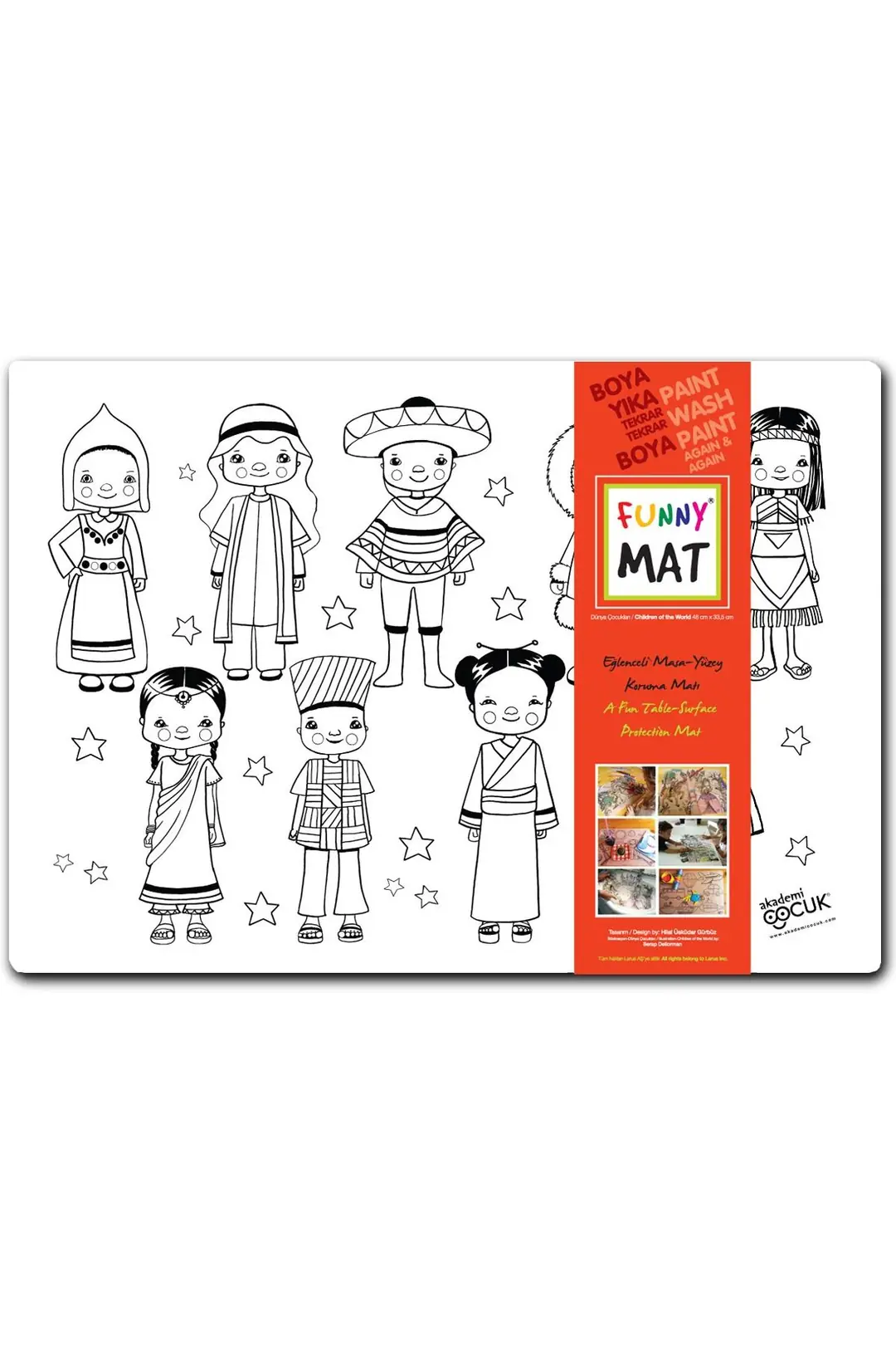 Akademi Çocuk Funny Mat Dünya Çocukları 48X33.5 | Miniso