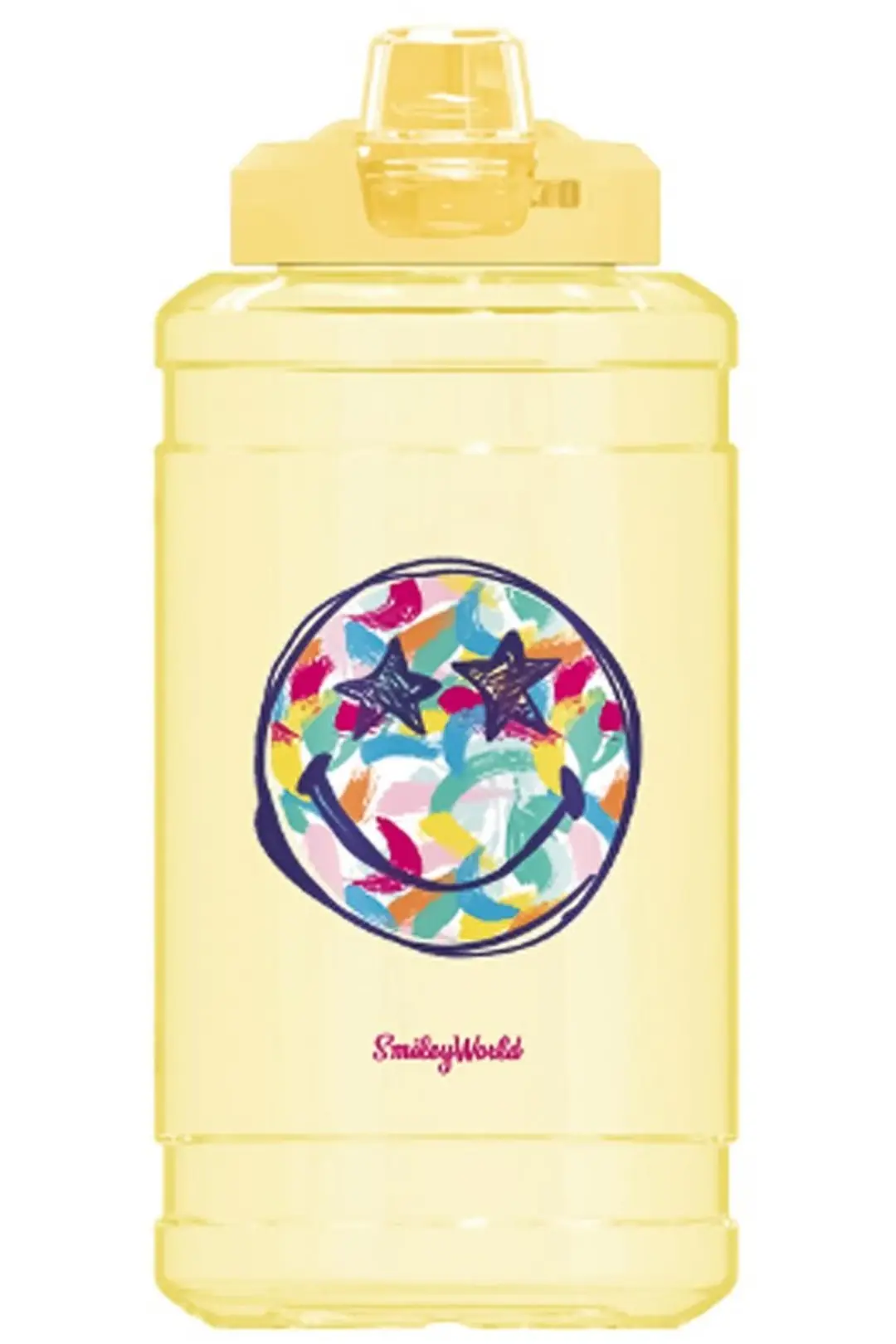 1900 Ml Gülen Surat Koleksiyonu Sarı Plastik Su Matarası