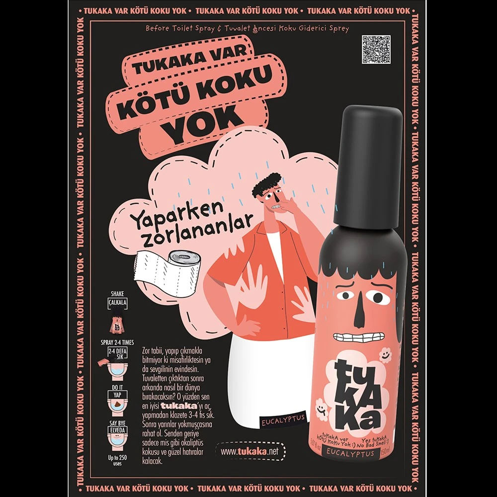 Tukaka Eucalyptus Koku Giderici Sprey Tuvalet Öncesi Banyo ve Tuvalet ...