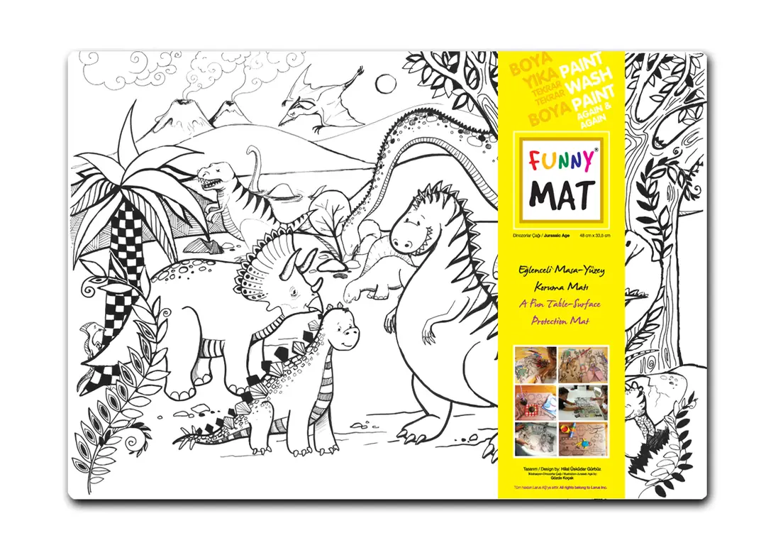 Akademi Çocuk-Funny Mat-Dinozorlar Çağı 48x33,5cm | Miniso