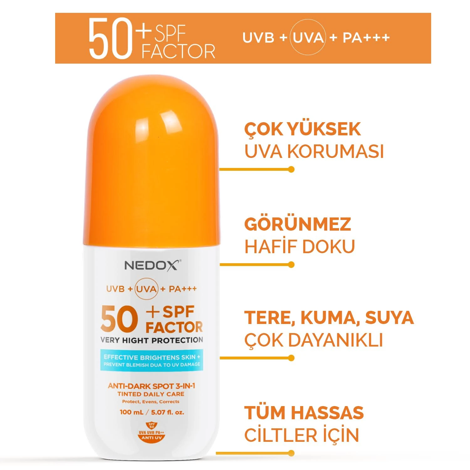 NEDOX Leke Karşıtı Spf 50+ Tüm Ciltler İçin Yüksek Korumalı ...