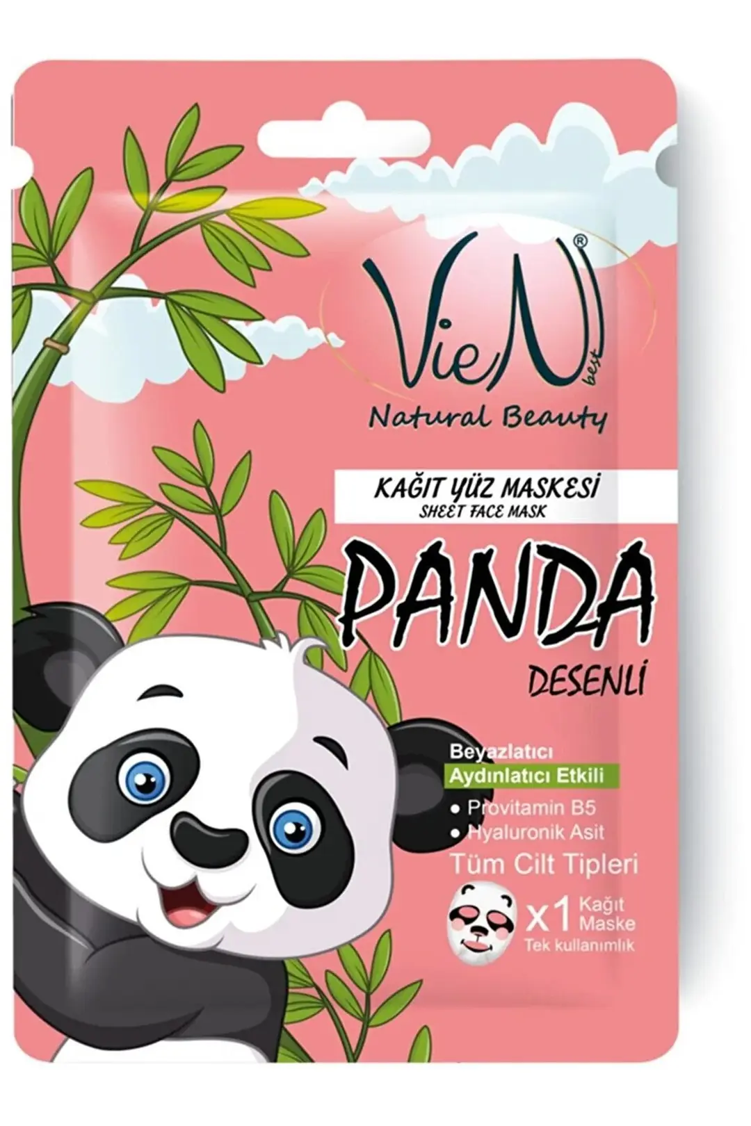 VieN Kağıt Yüz Maskesi Panda Desenli + Provita