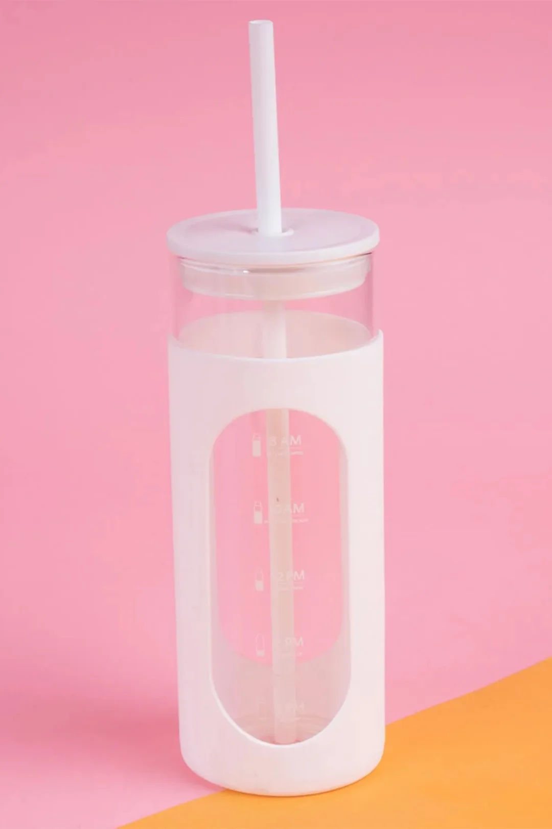 475ml Silikon Kılıflı Borosilikat Beyaz Pipetli Cam Şişe