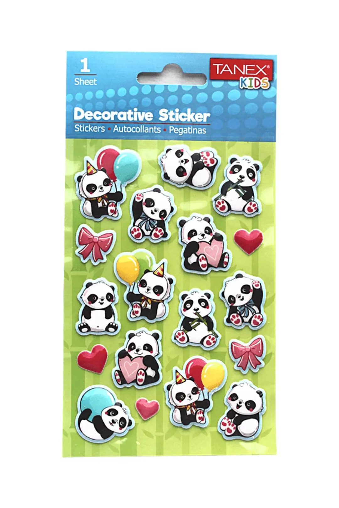 Tanex Panda Figürlü Kabartmalı Sticker | Miniso