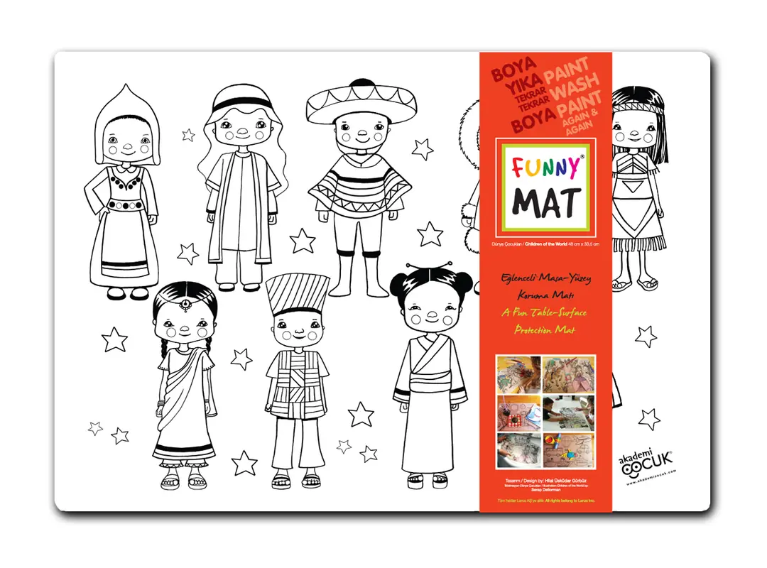 Akademi Çocuk-Funny Mat-Dünya Çocukları 48x33,5cm | Miniso