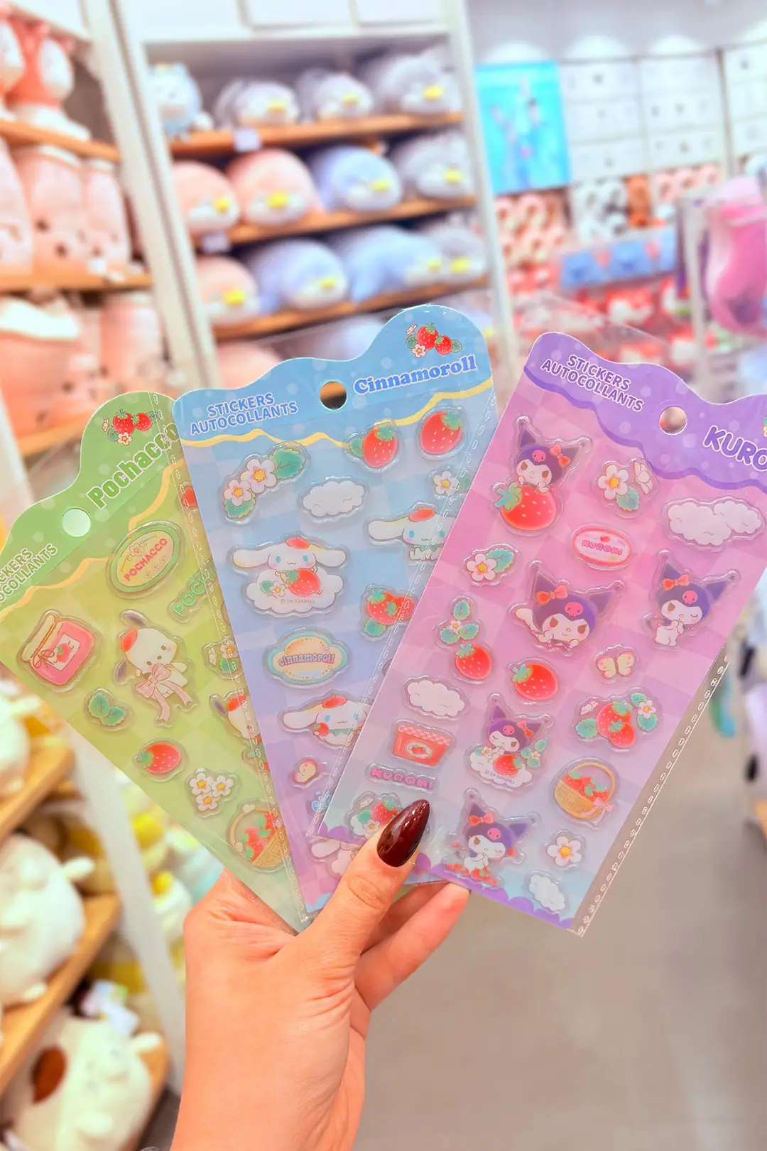 Sanrio Lisanslı Çilek Serisi Jel Sticker | Miniso
