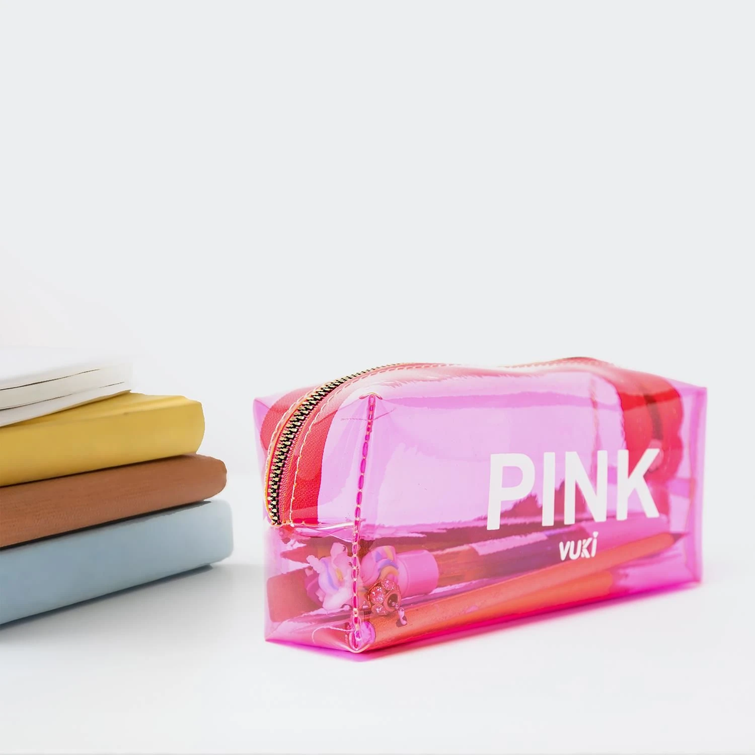 Vuki Renkli Şeffaf Kalemlik Pembe | Miniso