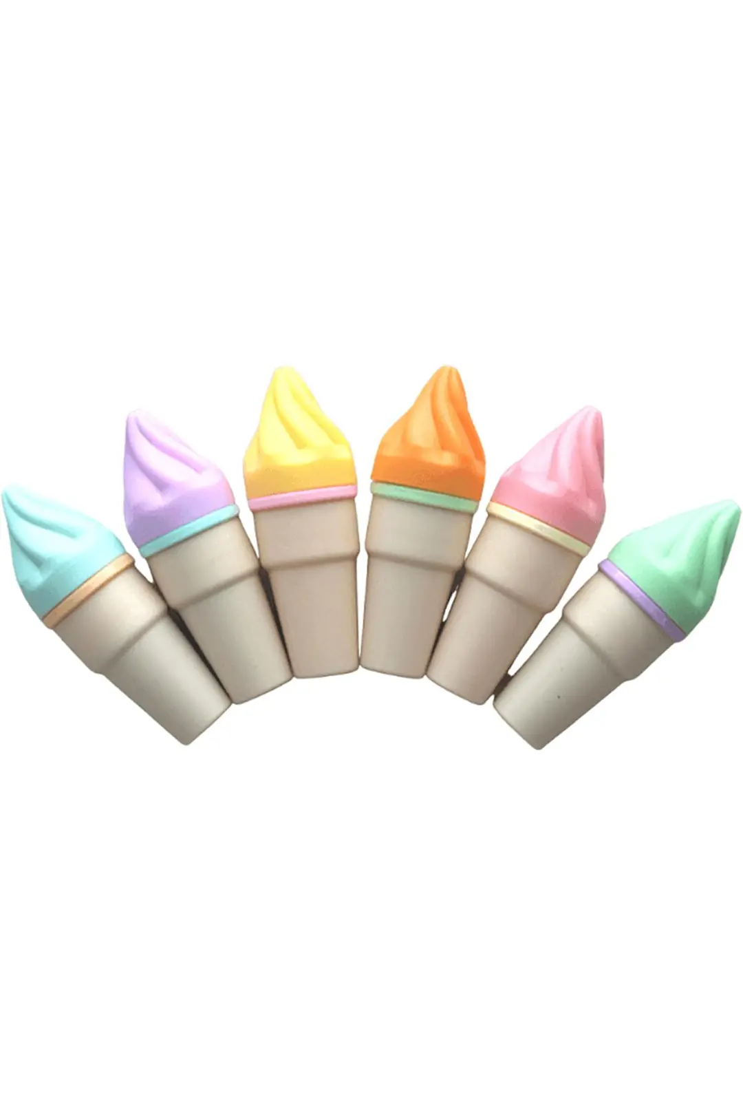 Mini Külah Dondurma 6'lı Fosforlu Kalem | Miniso