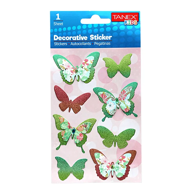 Tanex Kelebek Desenli Sticker | Miniso