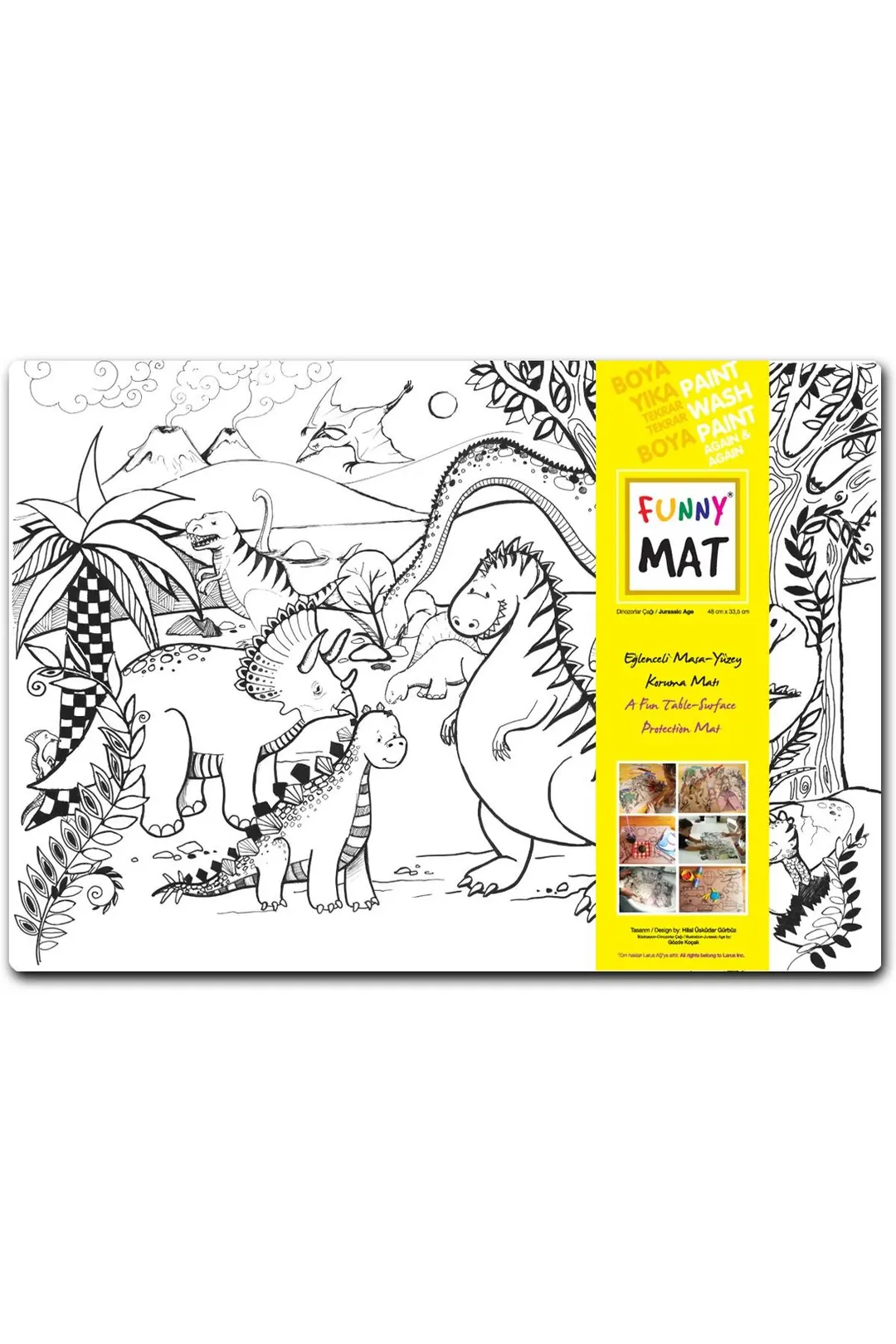 Akademi Çocuk-Funny Mat-Dinozorlar Çağı 48X33,5Cm | Miniso