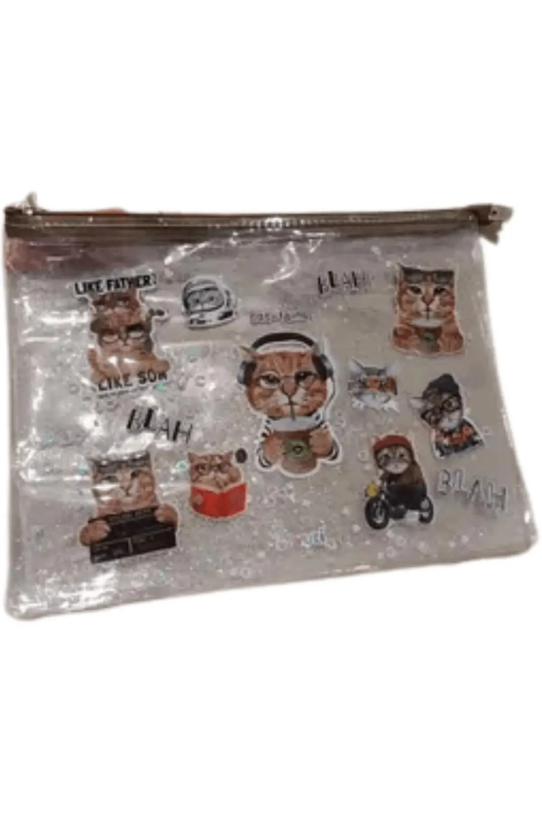 Vuki Kedi Desenli A5 Şeffaf Dosya