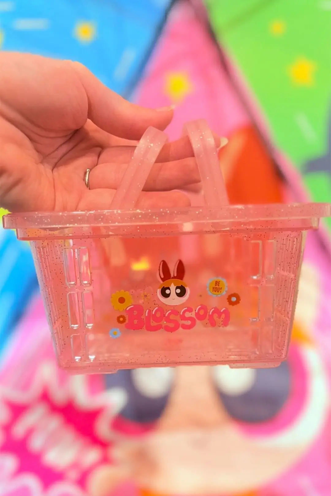 Powerpuff Girls Lisanslı Saplı Mini Sepet (Pembe)