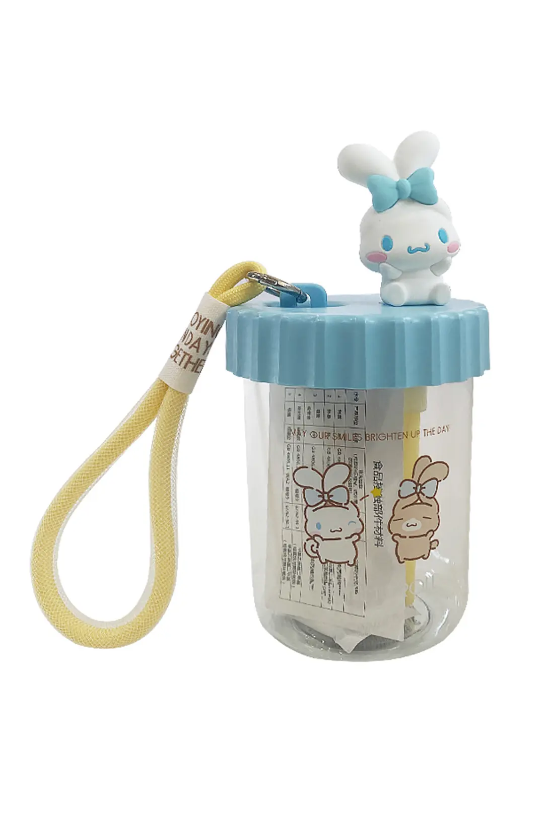 Sanrio Lisanslı Pipetli ve Askılı Plastik Şişe (520mL) - Cin