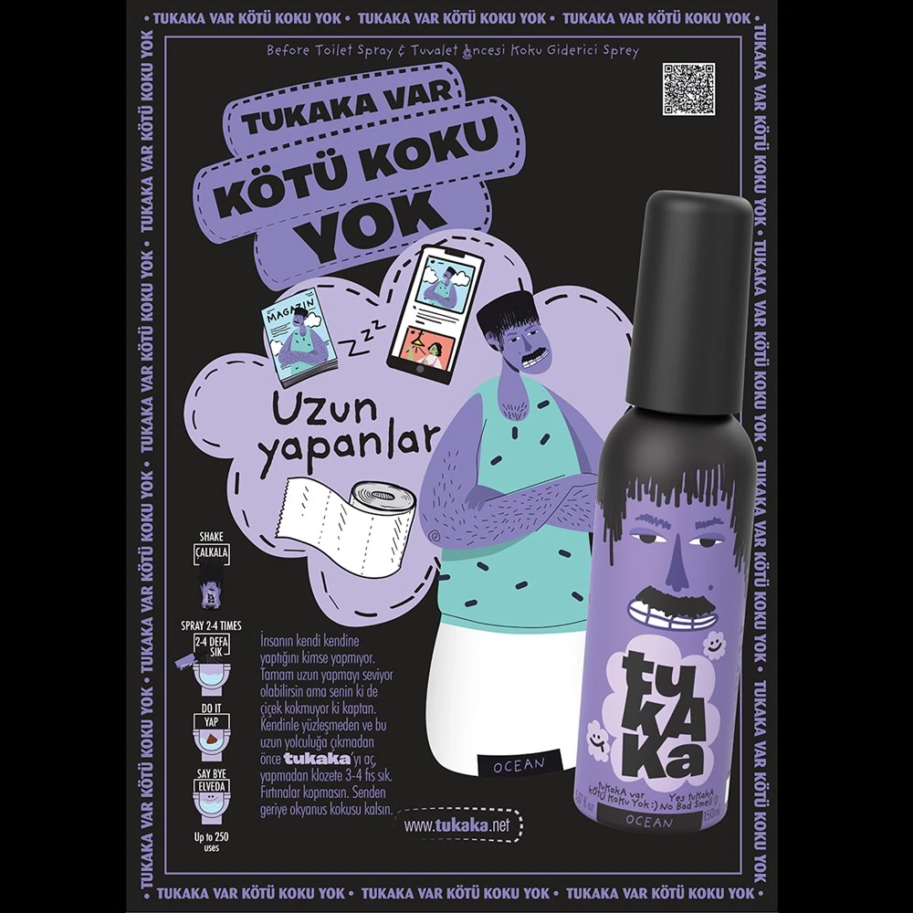Tukaka Ocean Koku Giderici Sprey Tuvalet Öncesi Banyo ve Tuvalet Kokusu ...