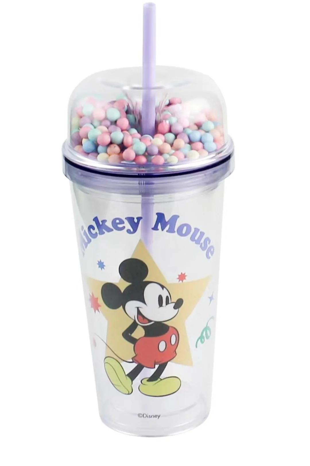 Disney 100.Yıl Lisanslı Pipetli Plastik Şişe (480Ml) | Miniso