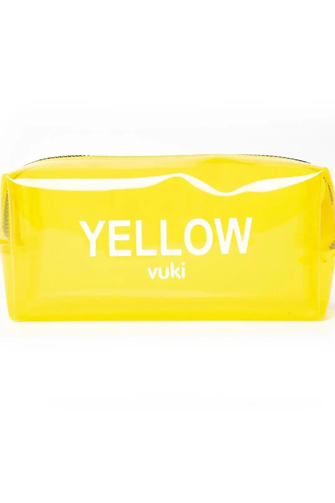 VUKI Sarı Şeffaf Fermuarlı Kalemlik | Miniso