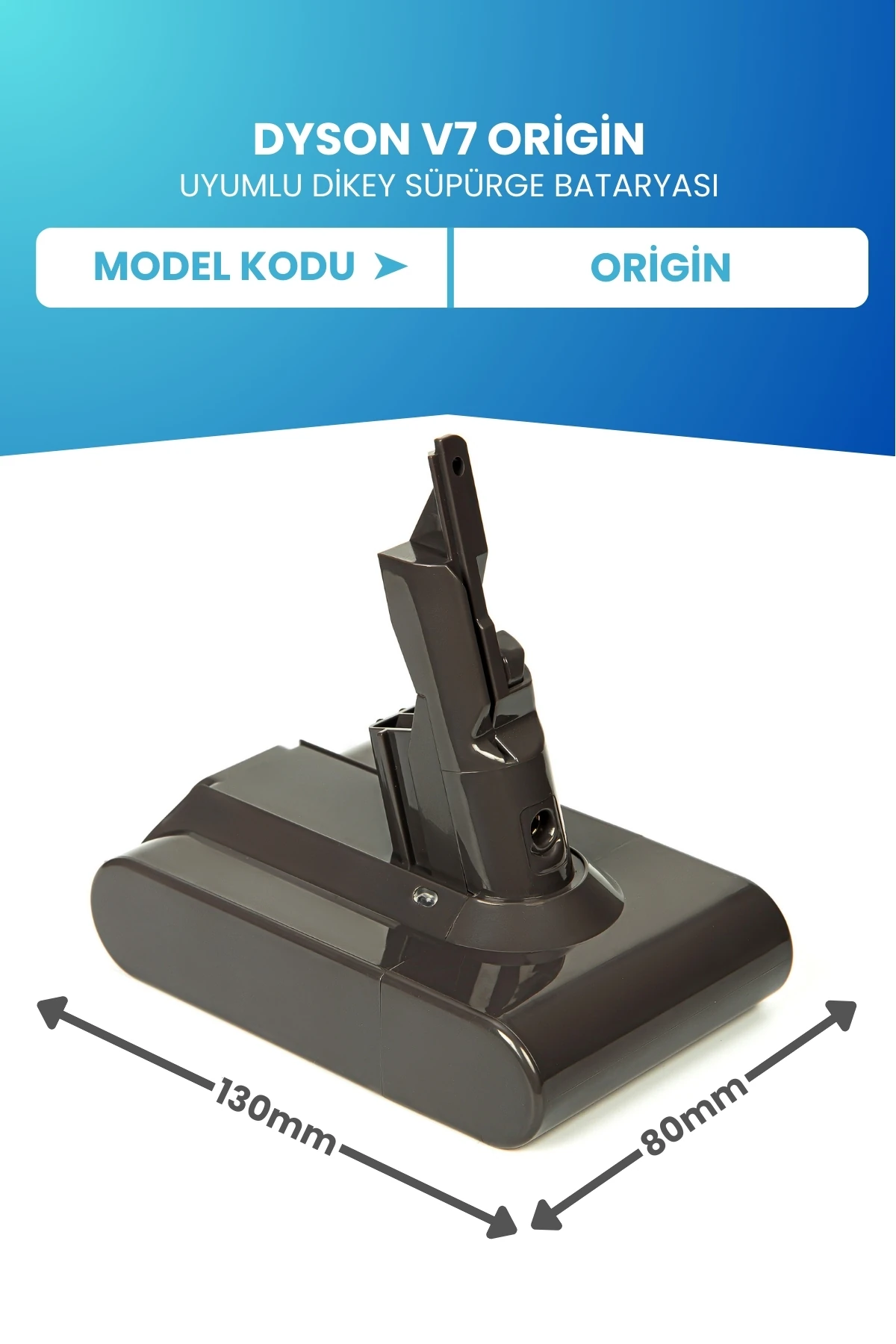 Dyson V7 Origin Uyumlu Batarya (STANDART KAPASİTE) 21.6 V 2100mah Dikey ...