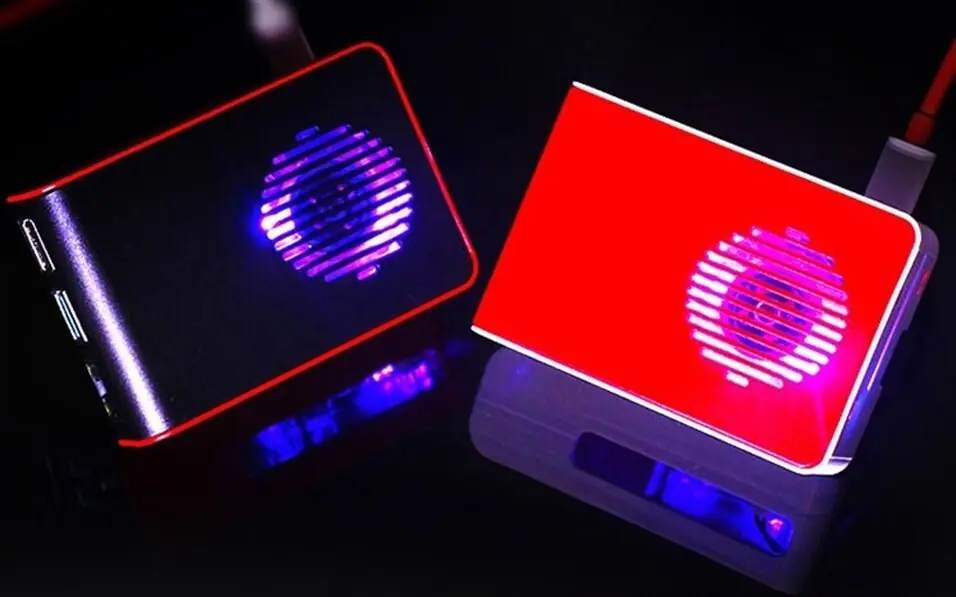 Raspberry Pi 4 Led'li Fanlı Kutu Kırmızı-Siyah | SAMM Market