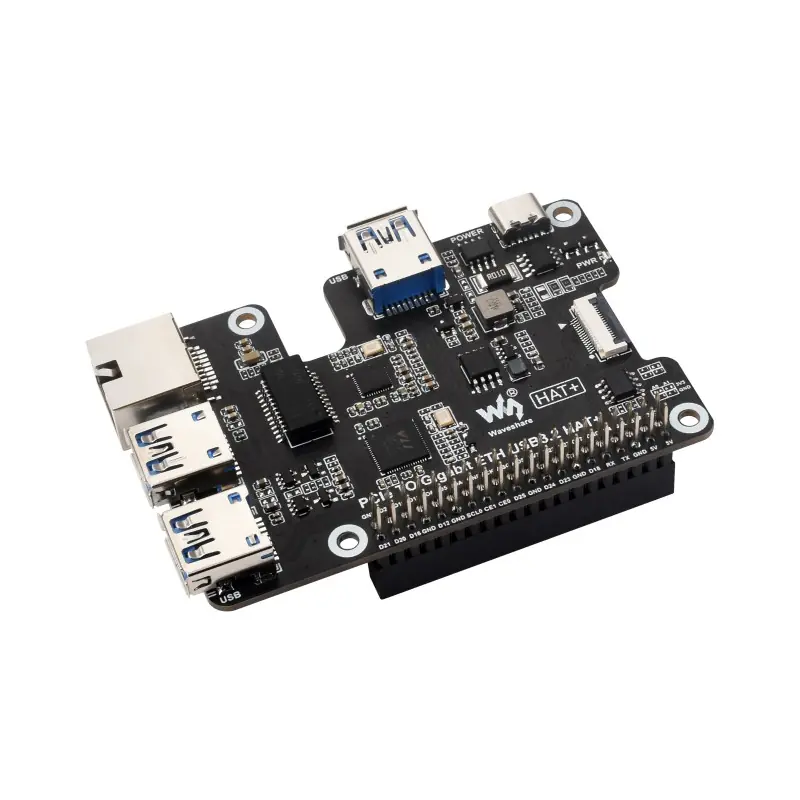 Raspberry Pi 5 İçin Gigabit Ethernet / 3x USB 3.2 Gen1 PCle HAT+