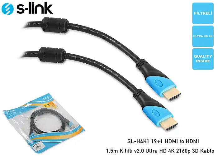 S-Link HDMI to HDMI 1.5m 4K Sheathed Cable | SAMM MARKET