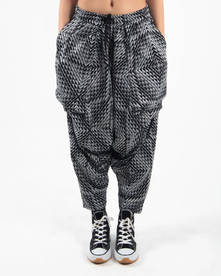 Kadın Kaz Ayağı Pileli Şalvar Pantolon - Gerusta