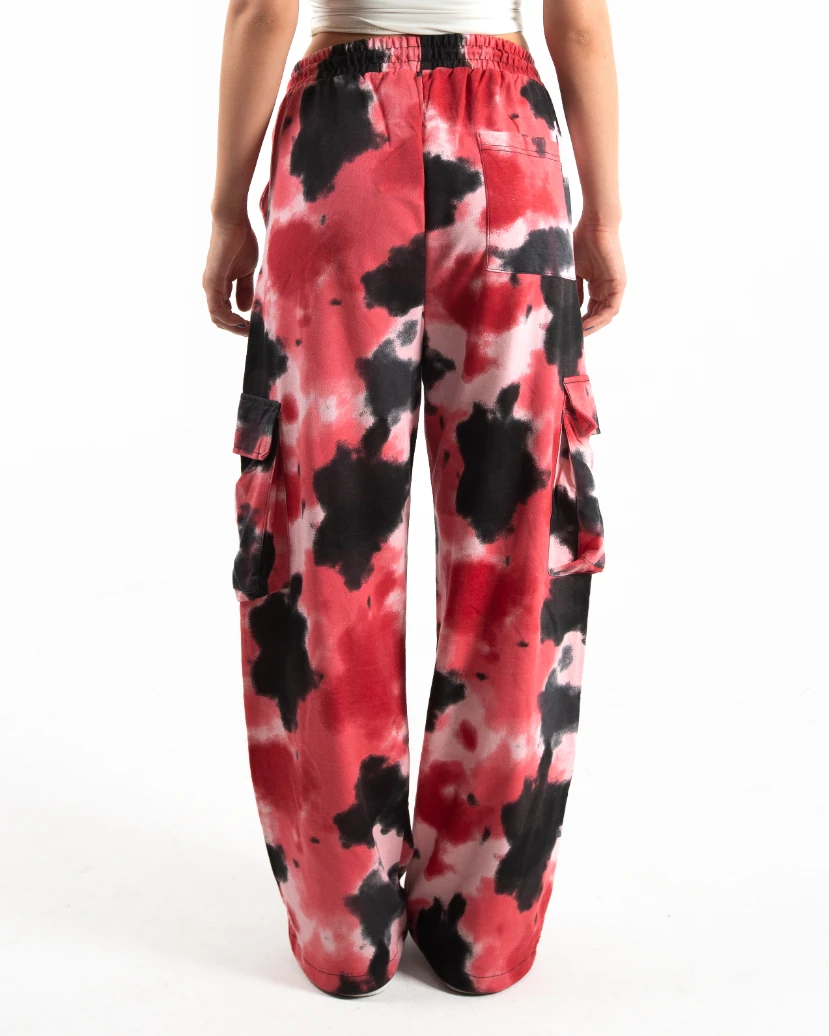 Kadın Pembe Batik Kargo Pantolon - Gerusta